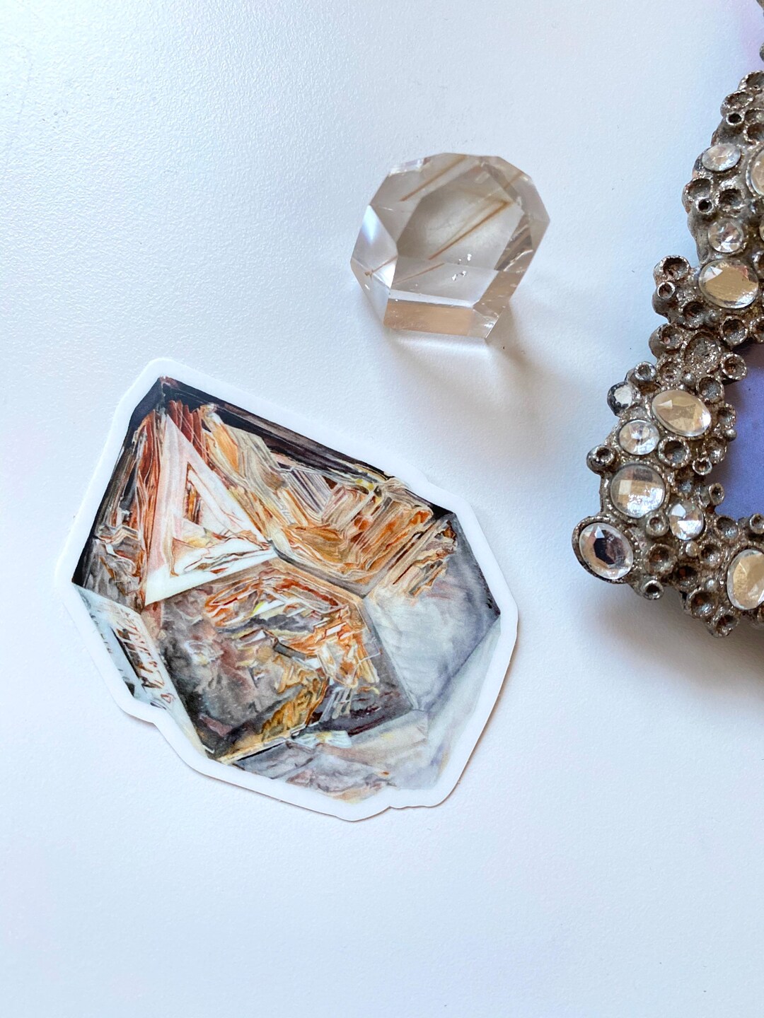 Skeletal Brandberg Quartz- Crystal Sticker, Watercolor Fenster Quartz ...