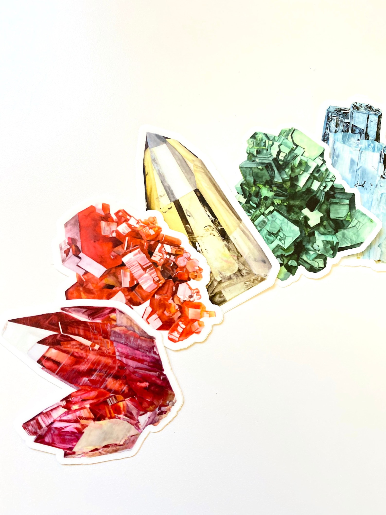 Rainbow Crystal Sticker Pack- Crystal Stickers, Set of 6 Watercolor ...