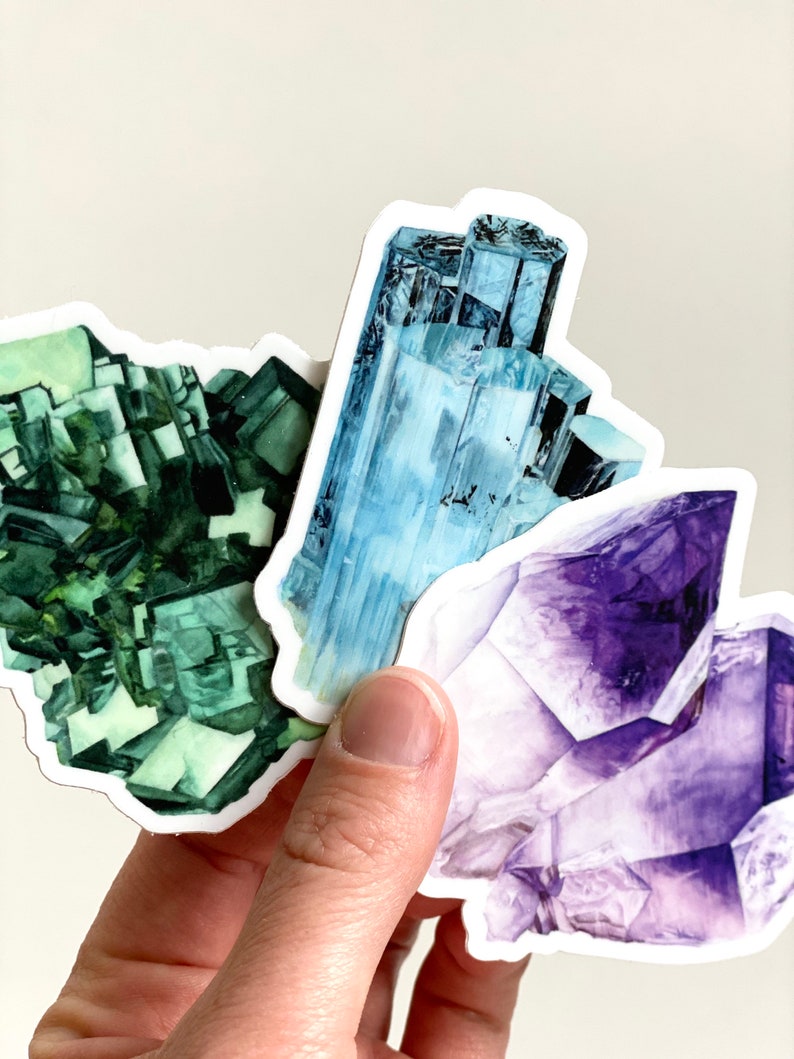 Rainbow Crystal Sticker Pack Crystal Stickers Set of 6 - Etsy