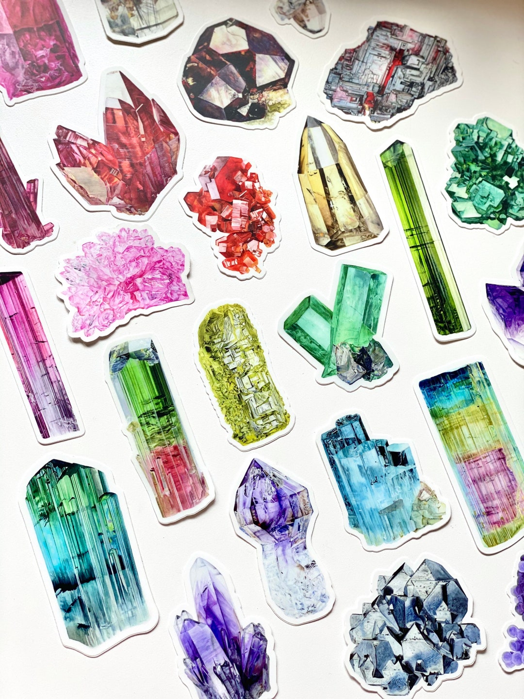 Pack of Every Crystal Sticker- 40 Vinyl Mineral Stickers, Watercolor ...