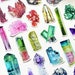 Pack of Every Crystal Sticker- 40 Vinyl Mineral Stickers, Watercolor ...