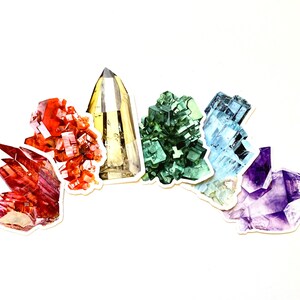Rainbow Crystal Sticker Pack- Crystal Stickers, Set of 6 Watercolor ...