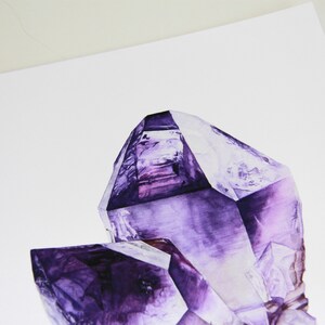 Crystal Art- Watercolor Amethyst Crystal Print 8"x10" - Watercolor ...