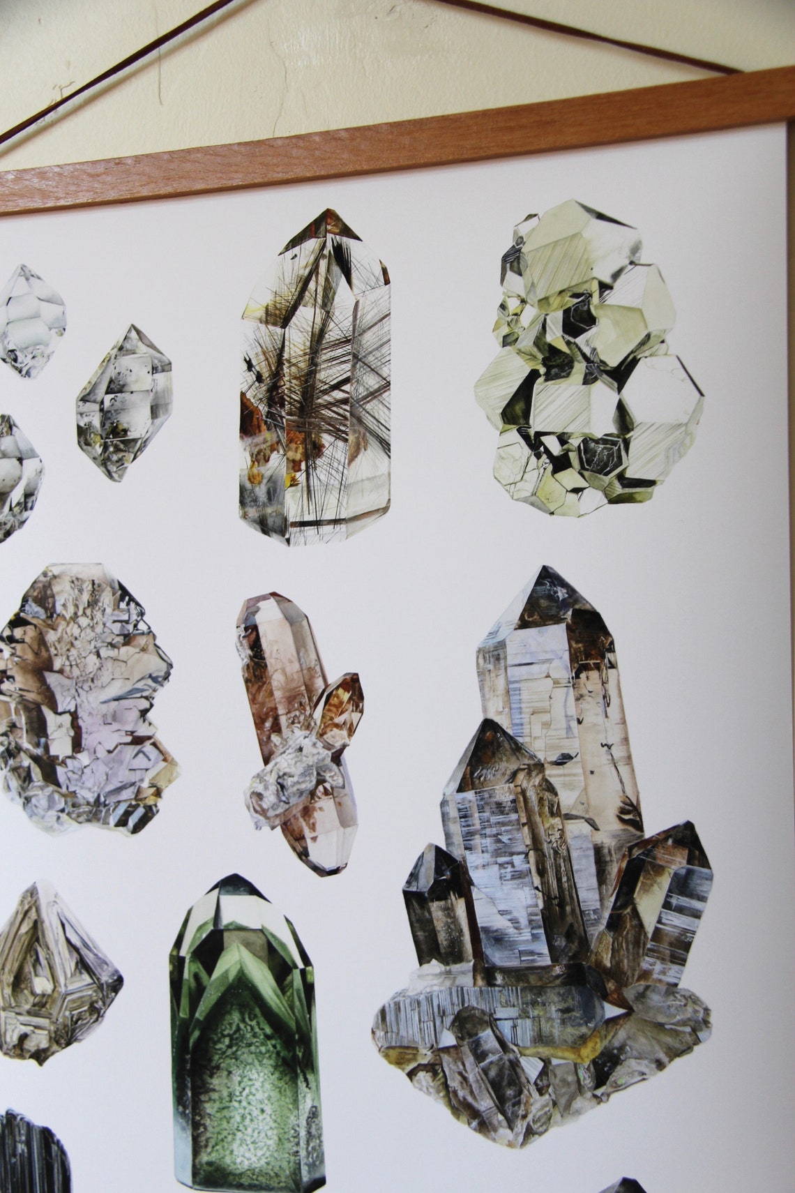 Mineral Poster Mineralogy No. 2 Watercolor Crystal Poster | Etsy