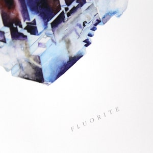 Watercolor Fluorite Crystal Art Print- Crystal Art, Mineral Art ...