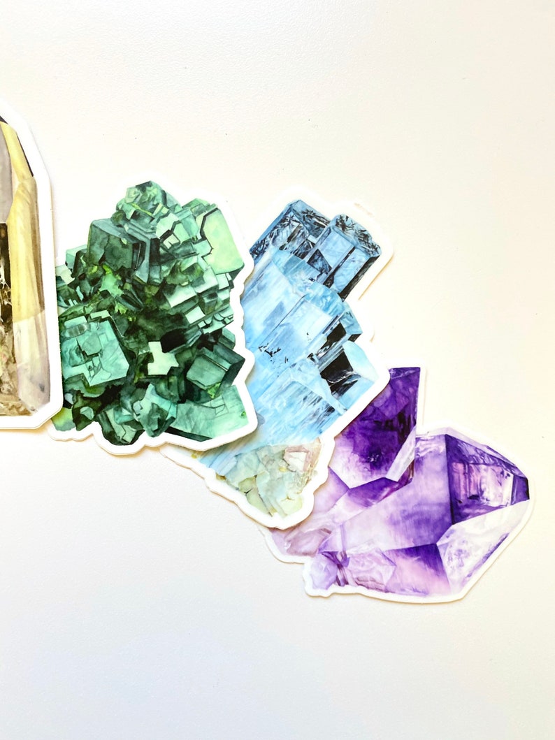 Rainbow Crystal Sticker Pack- Crystal Stickers, Set of 6 Watercolor ...