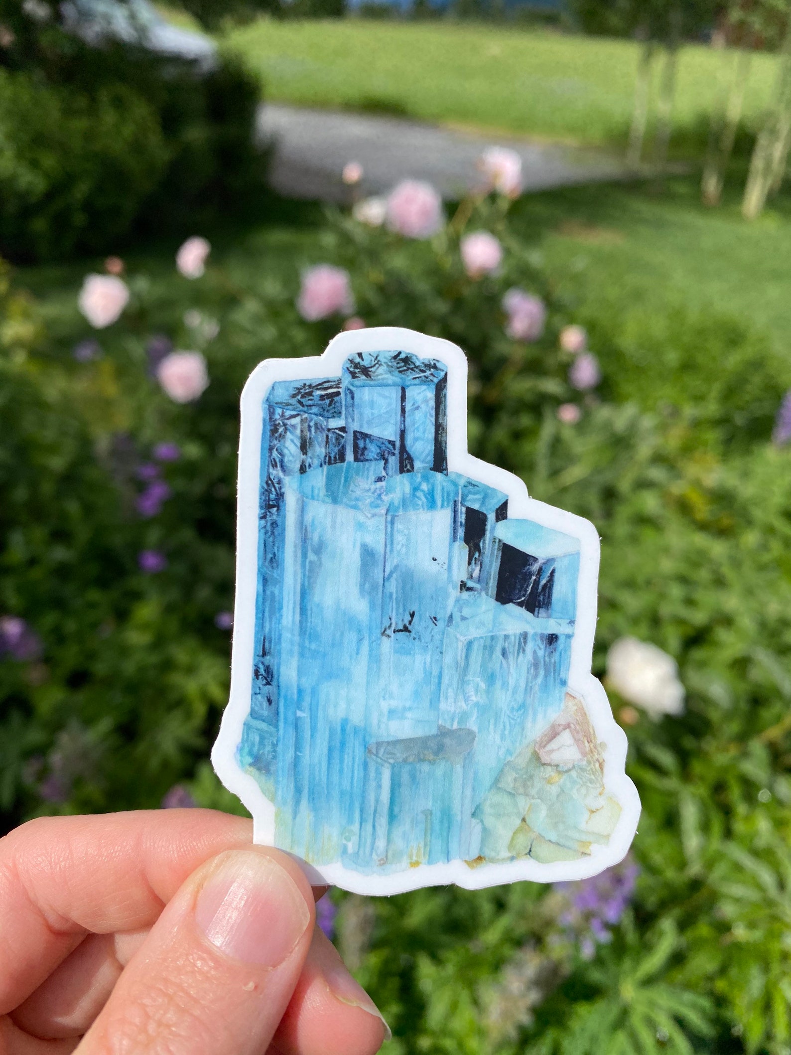Aquamarine Crystal Vinyl Sticker- Crystal Sticker, Gemstone Sticker ...