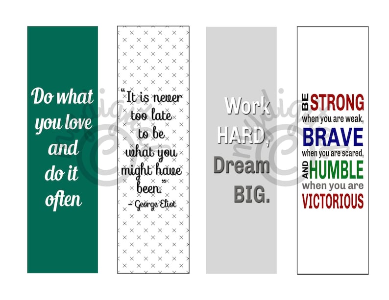 Printable Motivational Bookmarks Motivational Quotes - Etsy