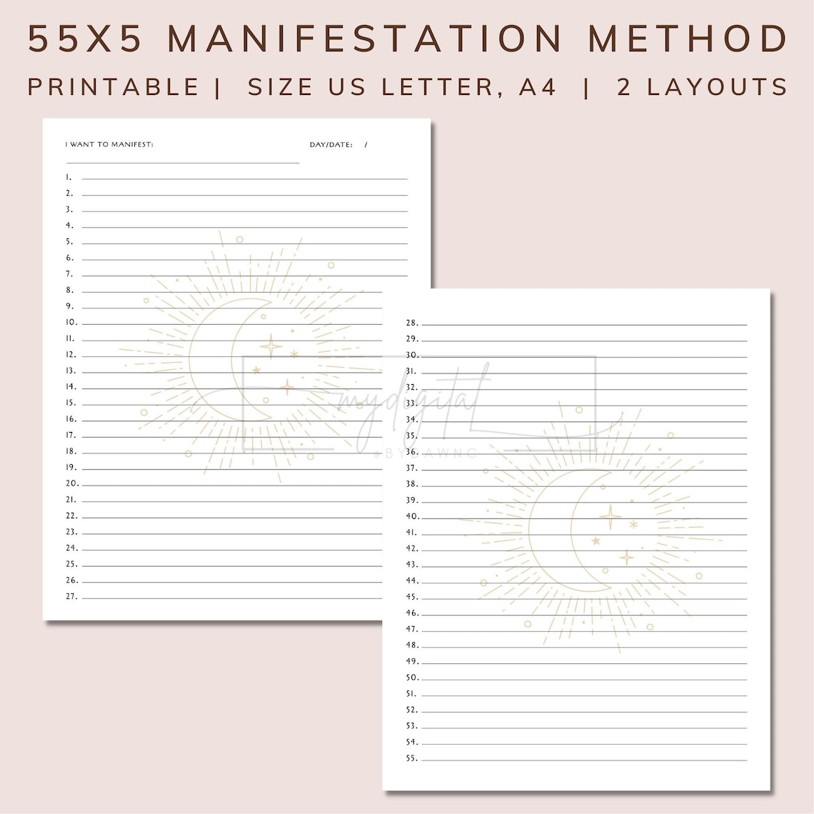 Printable Manifestation Method, 555 Manifestation Method, Manifesting ...