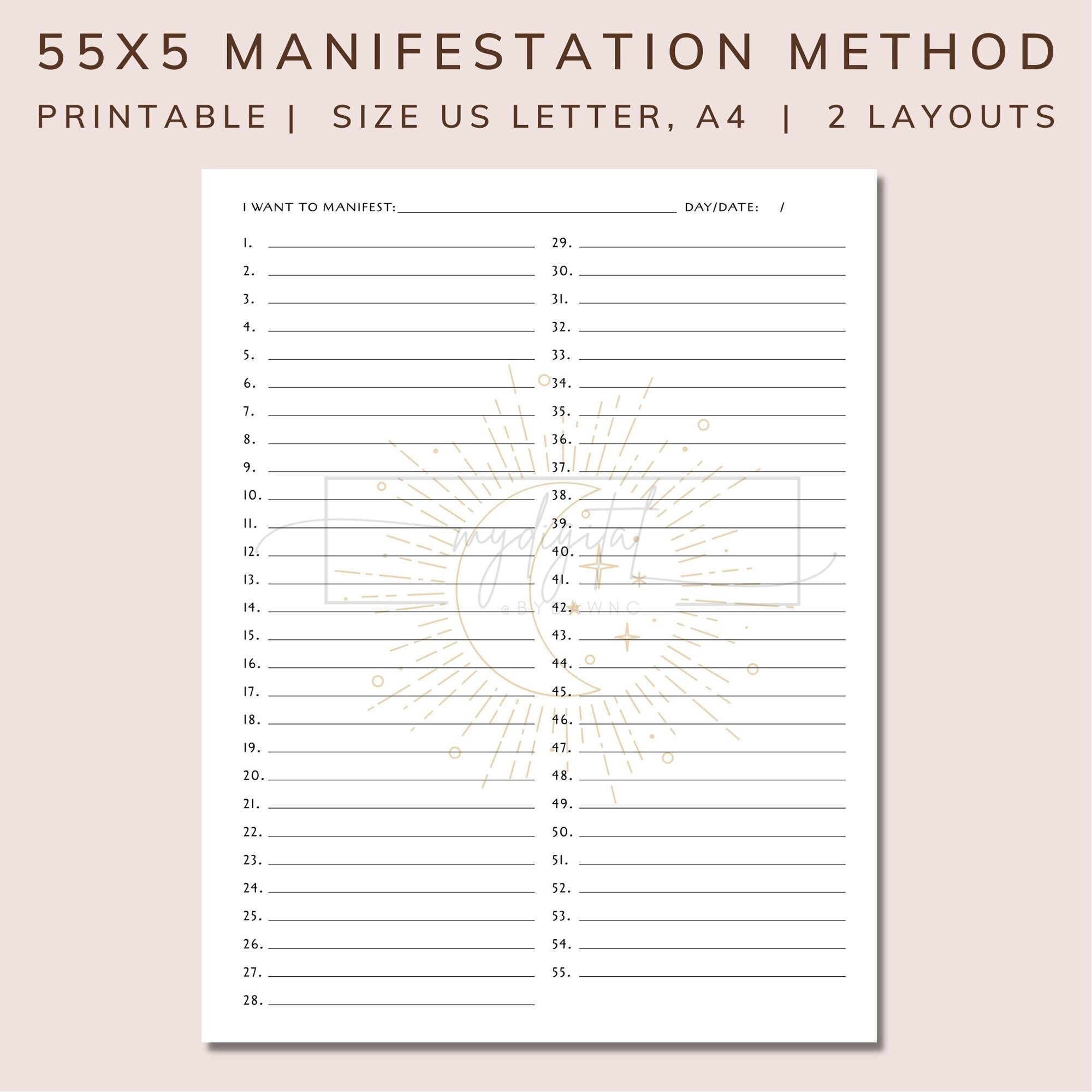 Printable Manifestation Method, 555 Manifestation Method, Manifesting ...