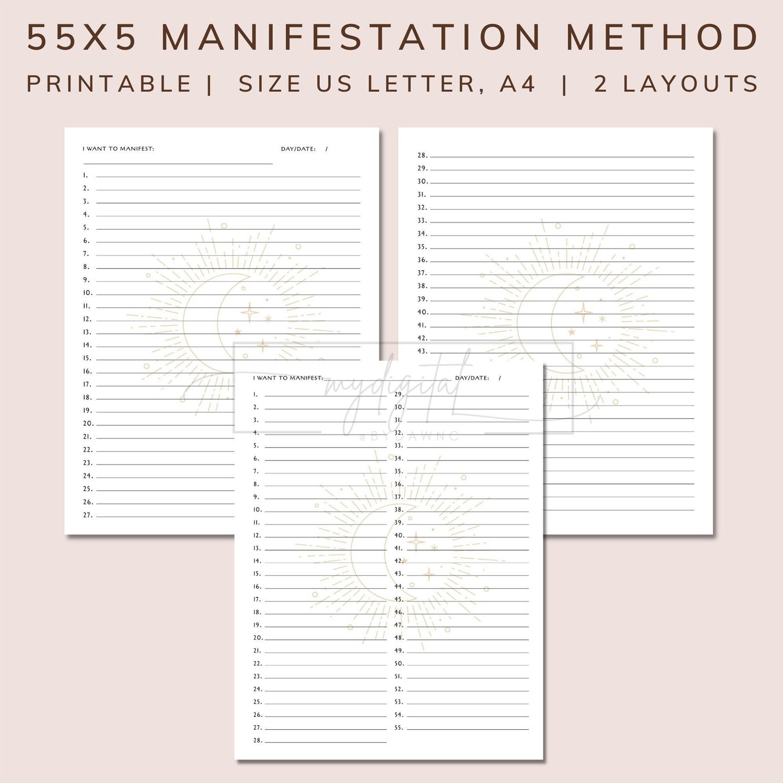 Printable Manifestation Method, 555 Manifestation Method, Manifesting ...