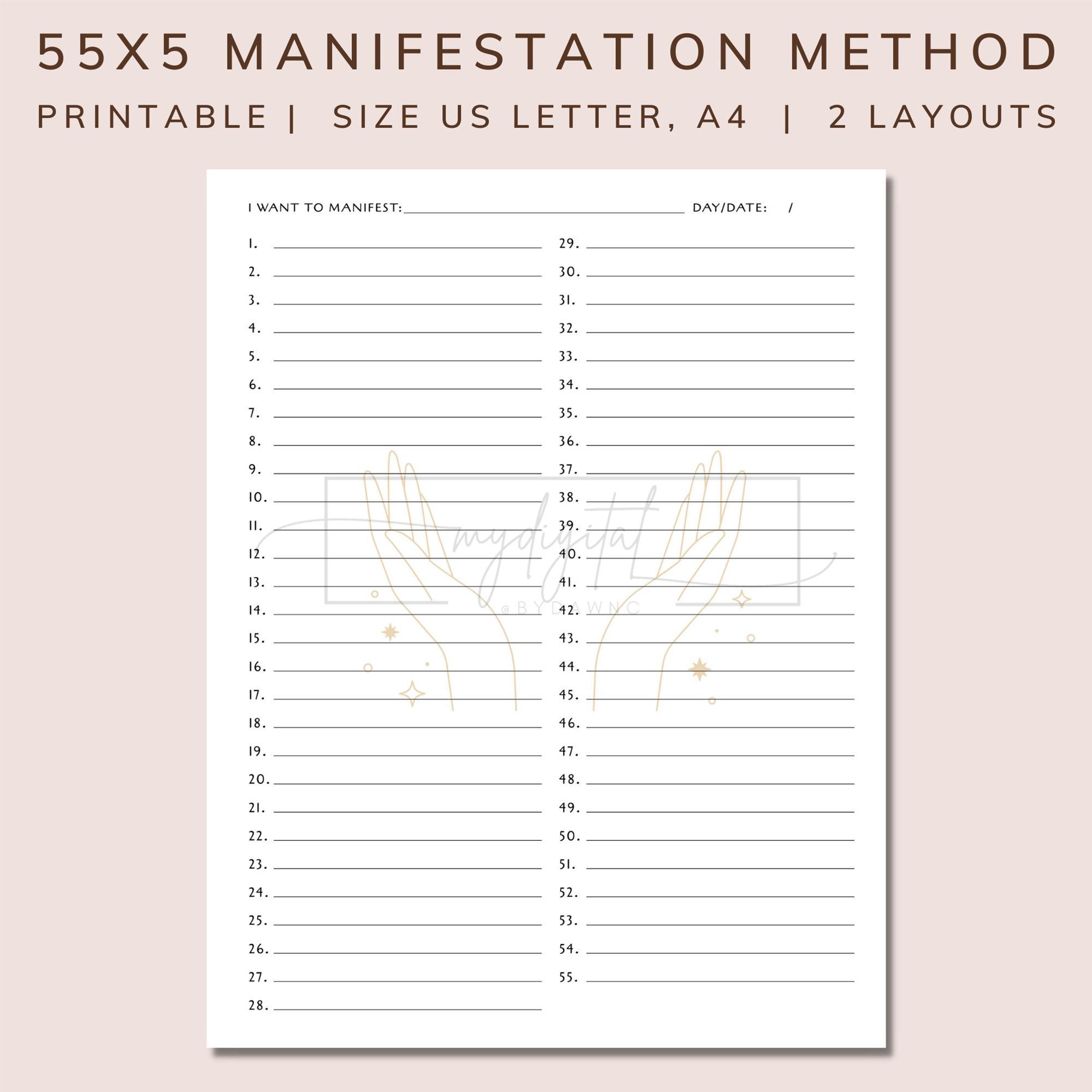 Printable Manifestation Method, 555 Manifestation Method, Manifesting ...
