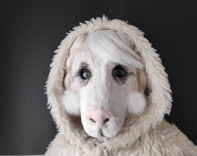 Sheep Mask, Goat Mask, Animal Mask, Pape Mache Mask, Halloween Mask ...