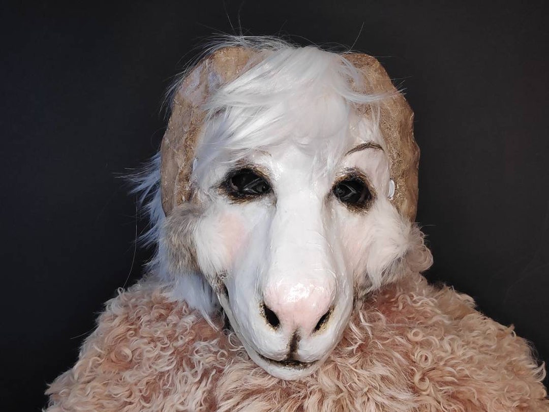 Sheep Mask, Goat Mask, Animal Mask, Carnival Mask, Face Mask, Adult Mask, Paper Mache Mask - Etsy