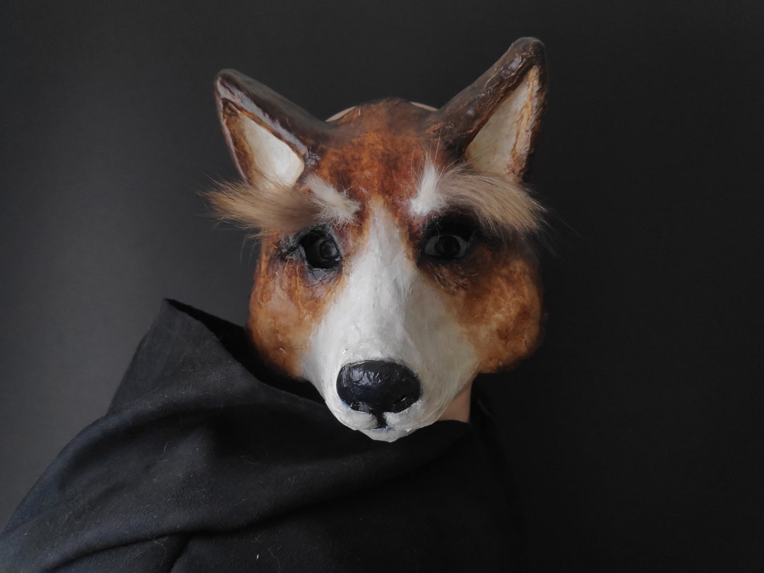 Fox Mask Halloween Mask Masquerade Mask Animal Mask Paper Mache Mask ...