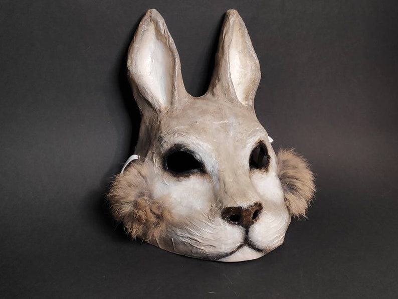 Bunny Mask Rabbit Mask Hare Mask Animal Mask Paper Mache | Etsy