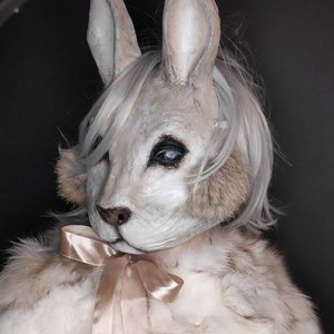 Bunny mask Rabbit mask Hare mask Animal mask Paper mache | Etsy
