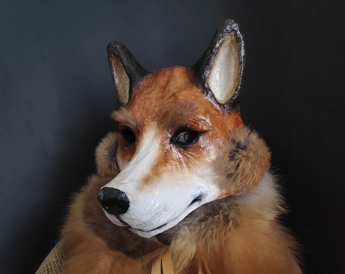 Fox Mask Halloween Mask Masquerade Mask Animal Mask Paper - Etsy