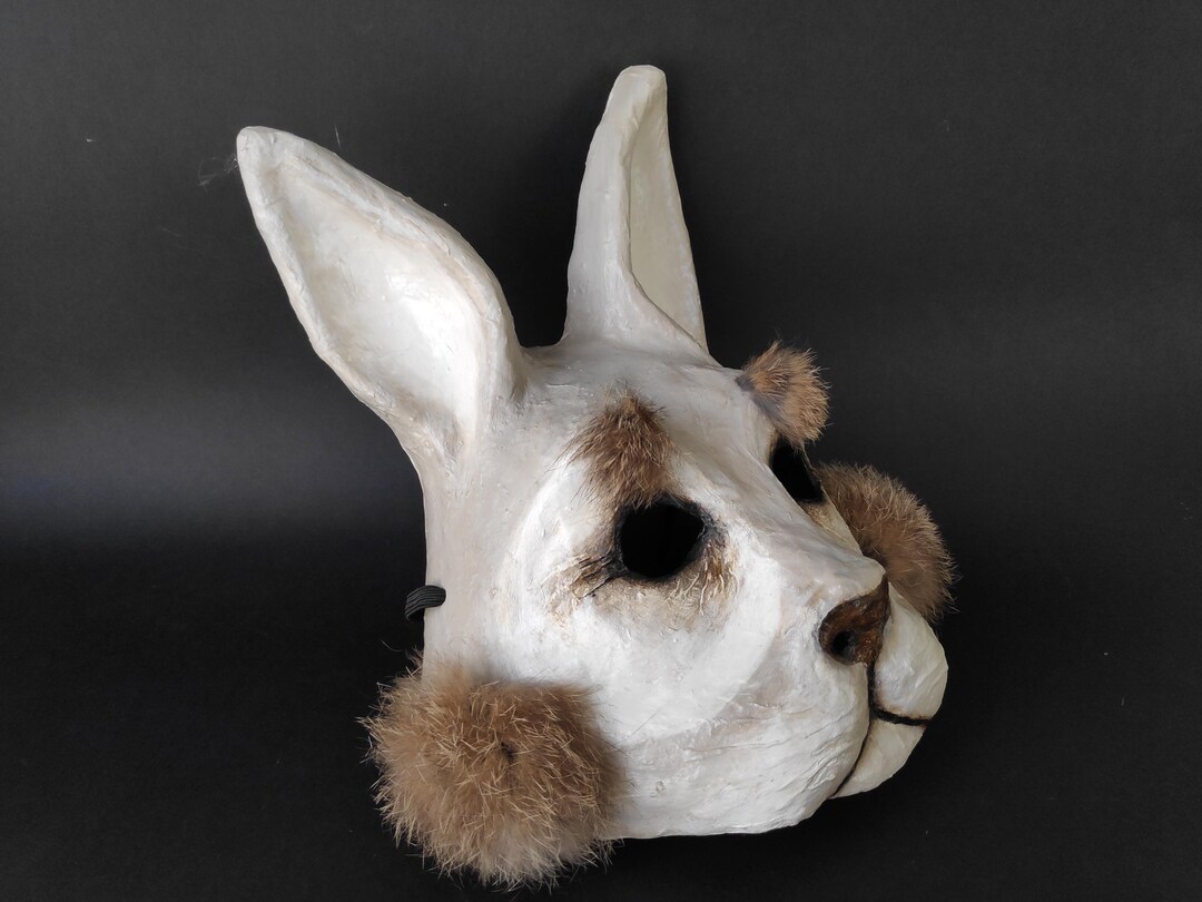 Bunny Mask, Rabbit Mask, Papier-mâché Mask, Animal Mask, Hare Mask ...