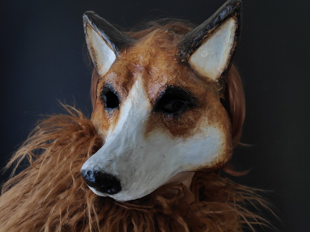 Fox Mask Animal Mask Adult Mask Paper Mache Mask Halloween Mask ...