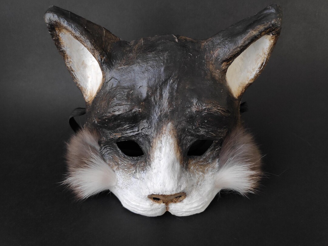Paper Mache Cat Mask: Hand-painted Masquerade Costume - Etsy