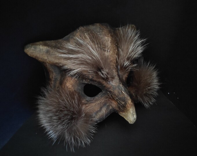 Owl Mask Bird Mask Animal Mask Paper Mache Mask Paper Owl Mask Scary ...