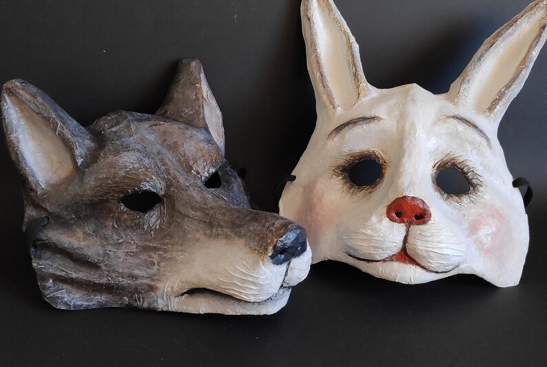 Bunny Mask Rabbit Mask Papier-mâché Mask Animal Mask Hare | Etsy