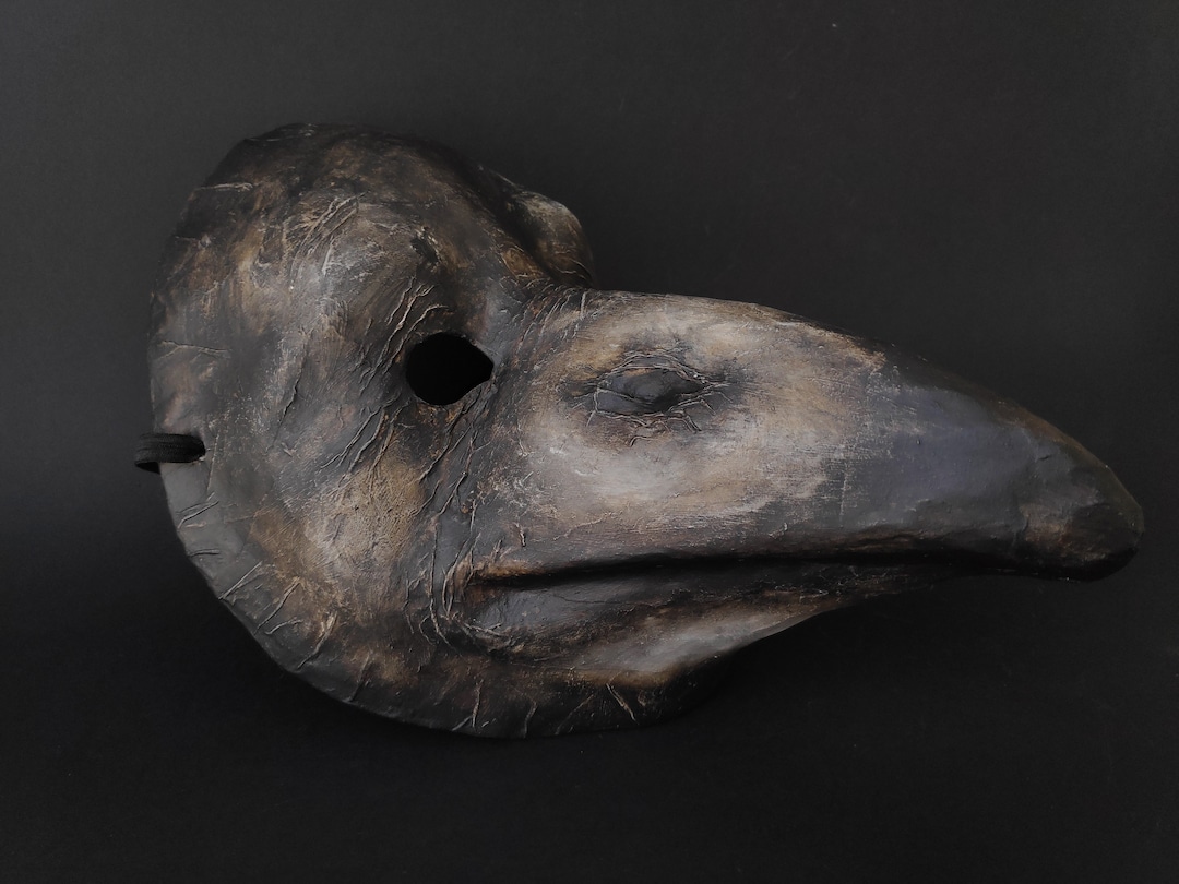 Plague Doctor Mask, Paper Mache Mask, Crow Mask, Raven Mask, Bird Mask ...