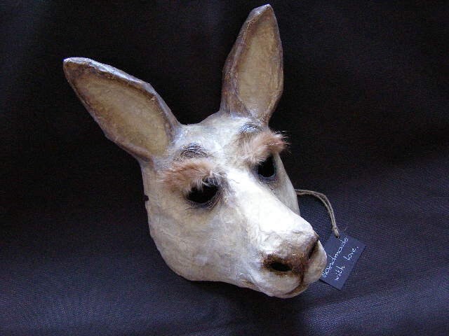 Masquerade mask Kangaroo Mask Paper mache mask Halloween | Etsy