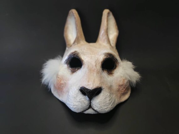 Rabbit Mask Hare Mask Bunny Mask Paper Mache Mask Animal - Etsy