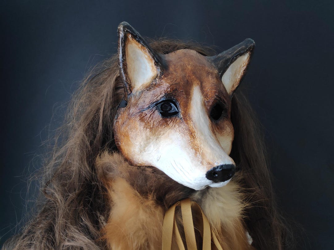 Fox Mask Therian Mask Fox Masquerade Mask Halloween Mask Animal Mask ...