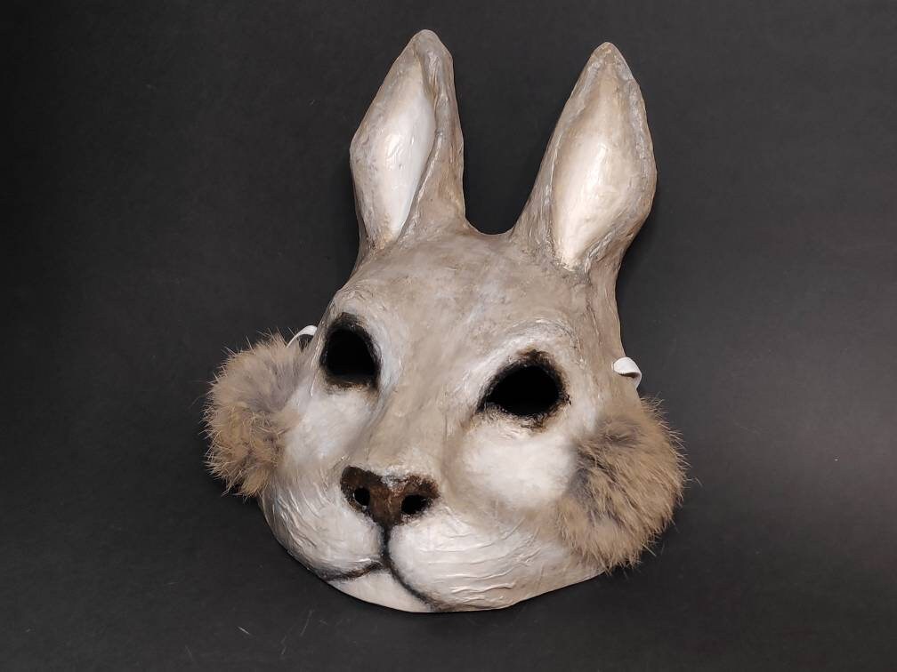 Bunny Mask Rabbit Mask Hare Mask Animal Mask Paper Mache | Etsy