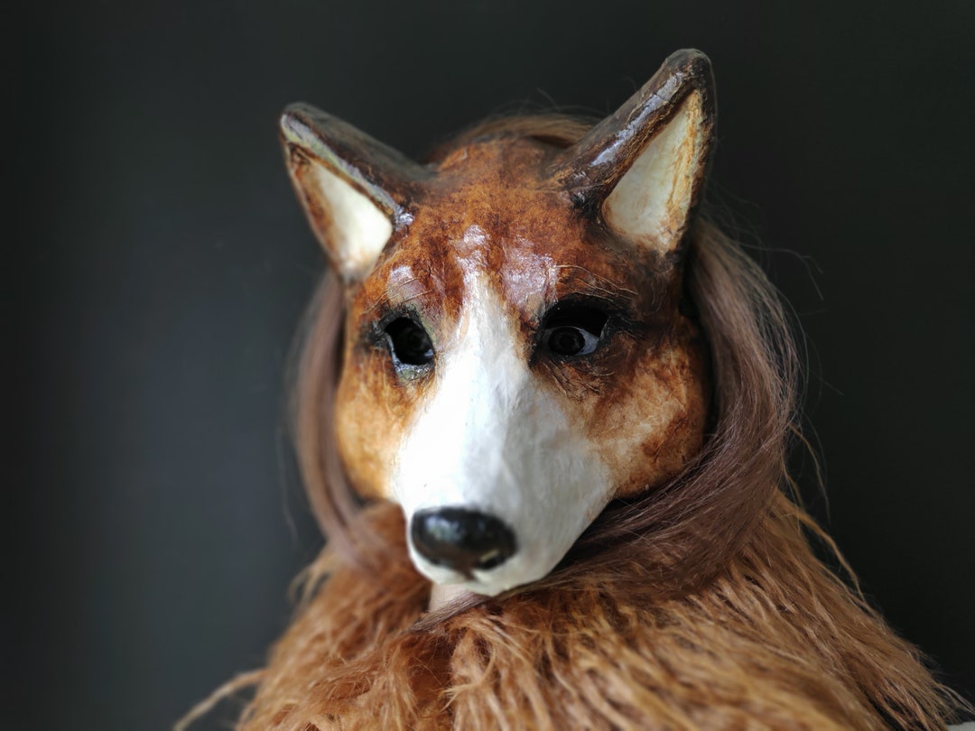 Fox Mask Animal Mask Adult Mask Paper Mache Mask Halloween Mask ...
