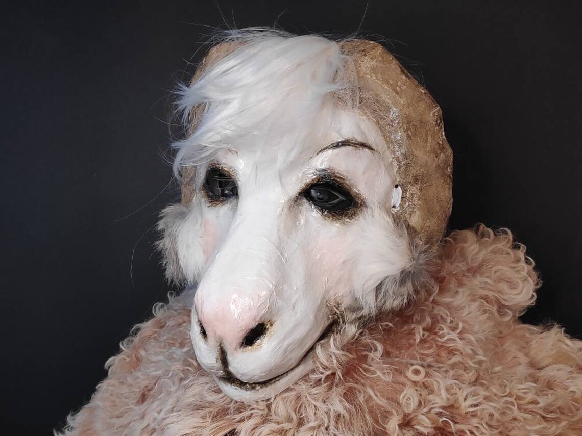 Masquerade mask Sheep Mask Paper mache mask Halloween mask | Etsy