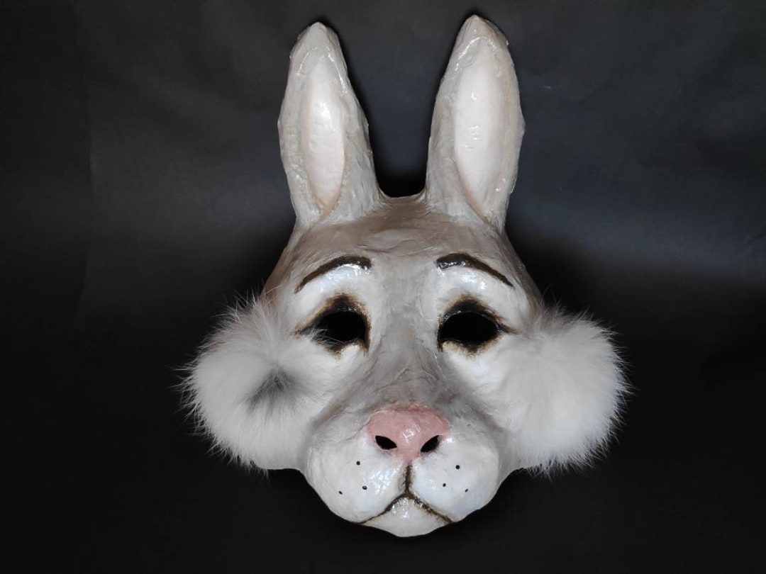 Bunny Mask, Rabbit Mask, Papier-mâché Mask, Animal Mask, Hare Mask ...