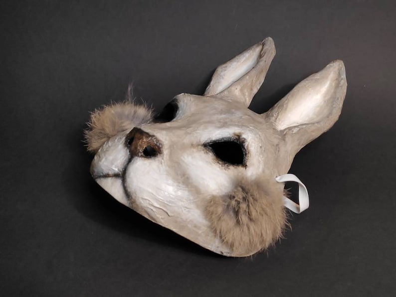 Bunny Mask Rabbit Mask Hare Mask Animal Mask Paper Mache | Etsy