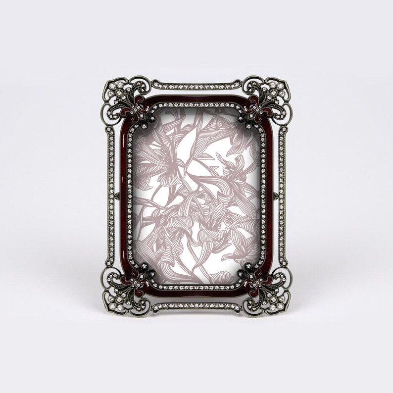 Knot Metal Photo Frame, Antique Maroon Node Picture Frame, Shabby Chic ...