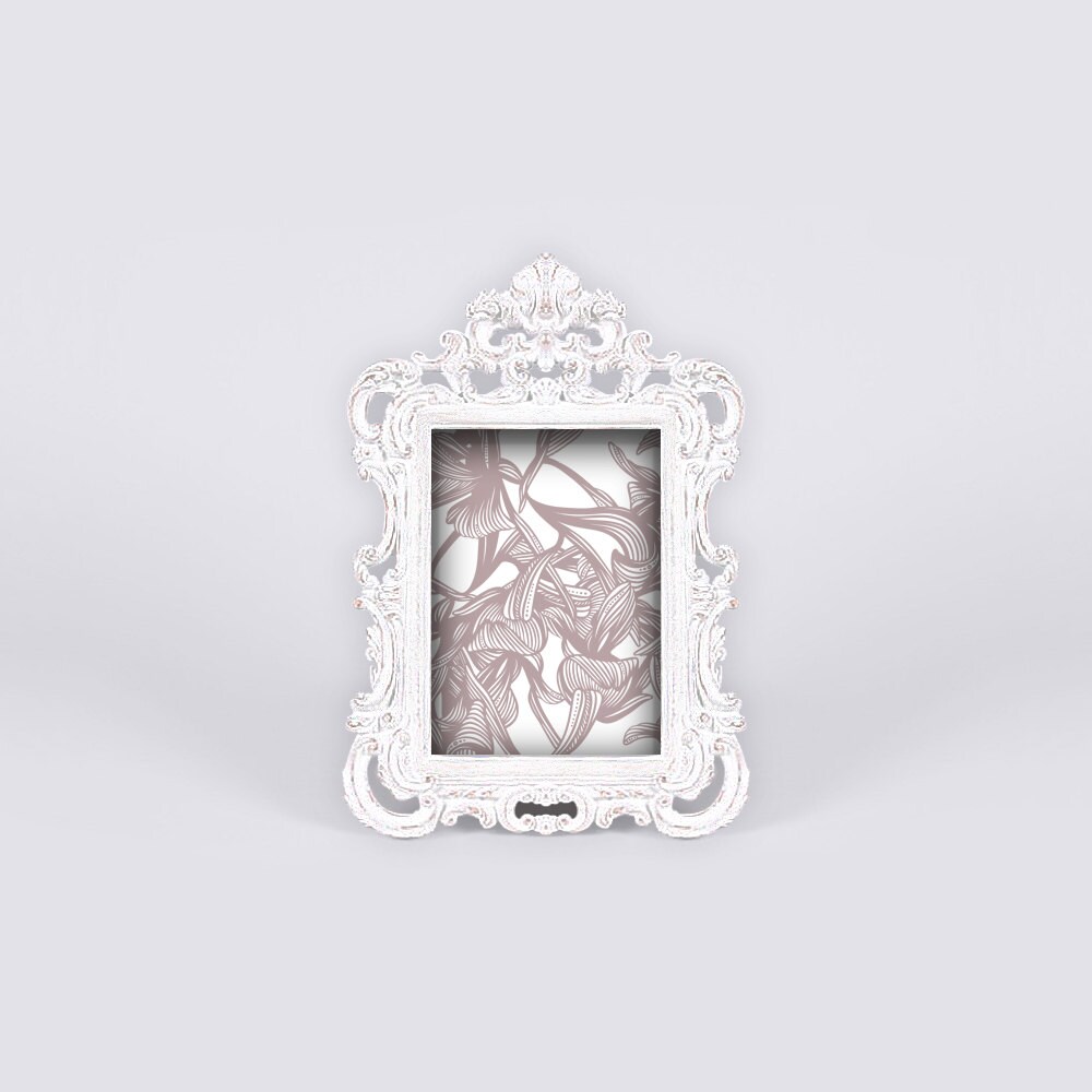 White Ornate Baroque Frame, Antique Picture Frame, Shabby Chic Wedding ...