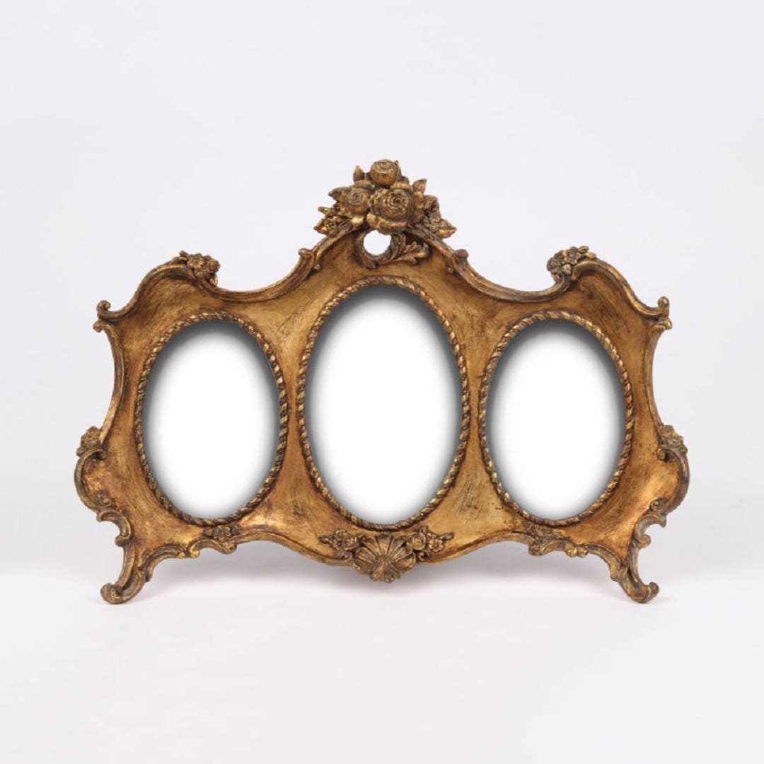 Baroque Flowers Triptych, Triple Picture Frame, Ornate Acanthus Photo ...