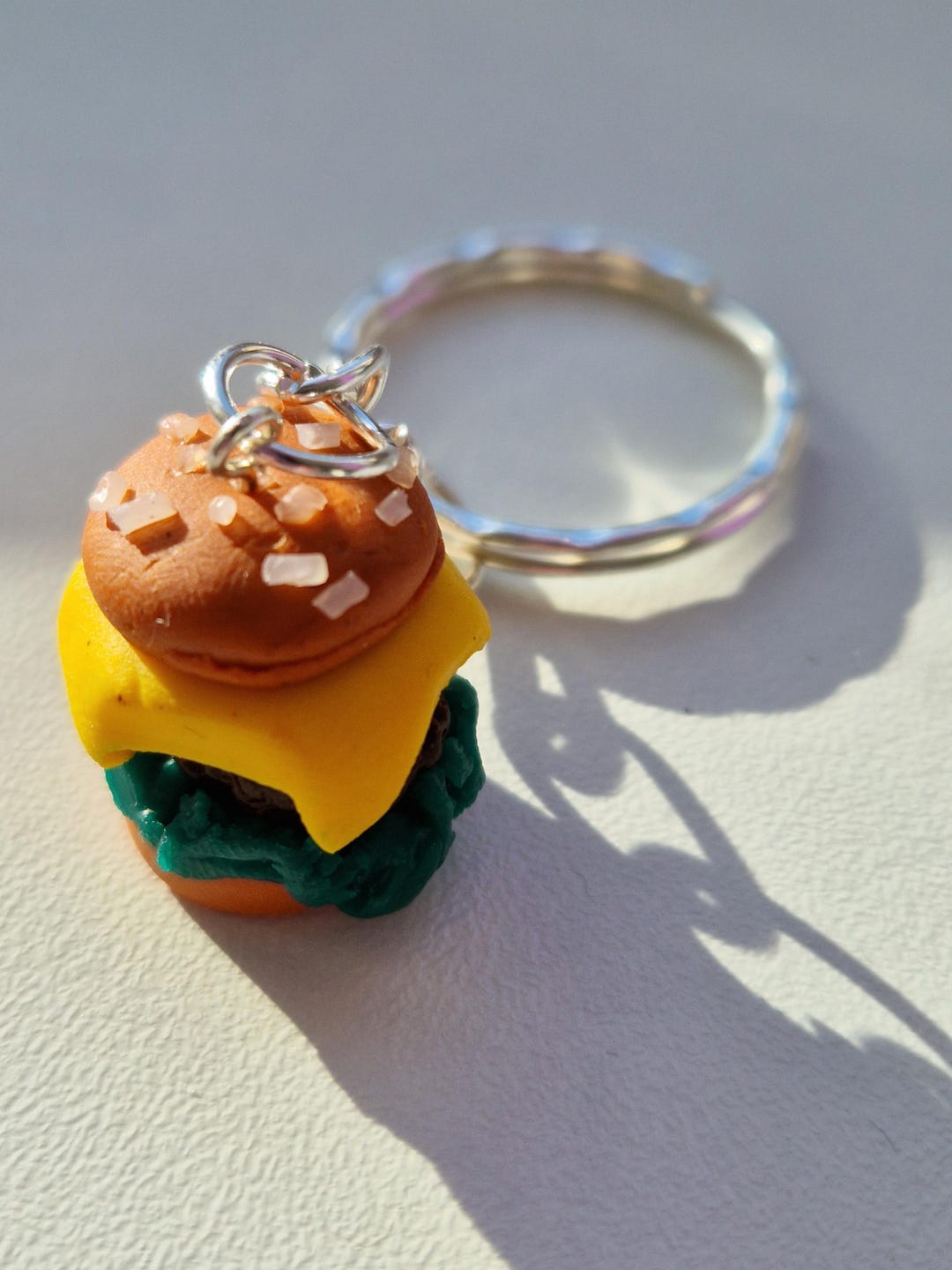 Miniature Cheese Burger Keychain, Sandwich Keychain, Burger Sandwich ...