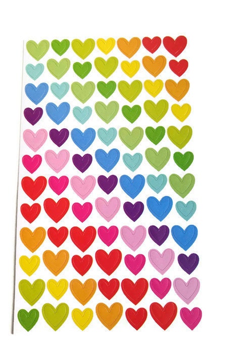 Craft Supplies & Tools Color Coding Scrapbooking Heart Stickers ...