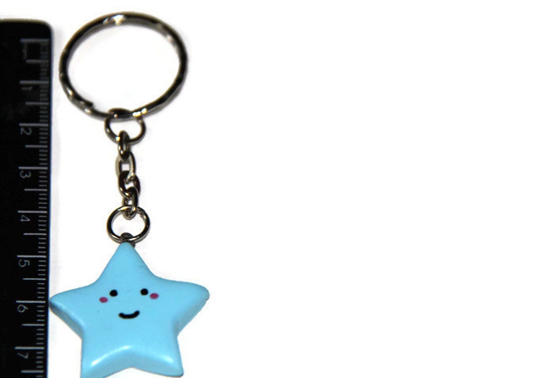 Blue Star Keychain Polymer Clay Star Keychain Kawaii Star - Etsy