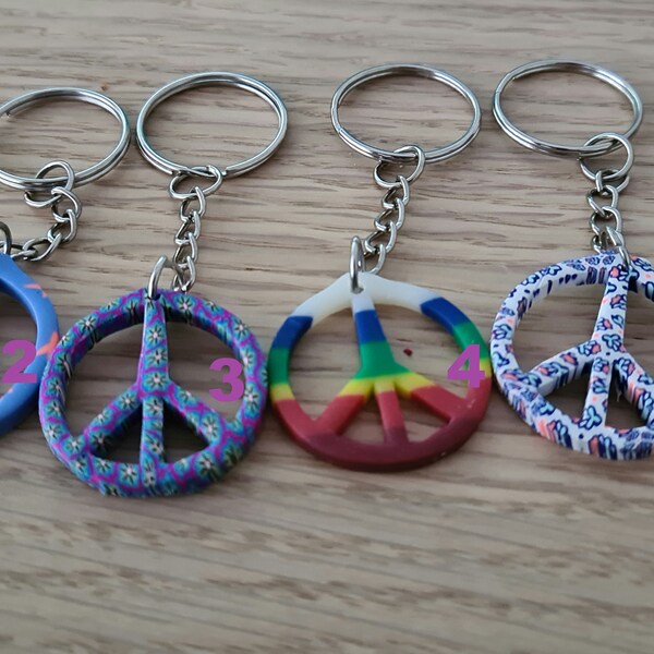 Peace Sign Key Ring - Etsy
