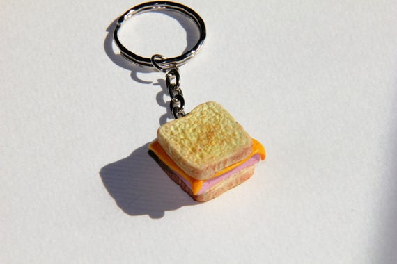 Grilled Cheese Keychain Sandwich Keychain Ham and Cheese | Etsy