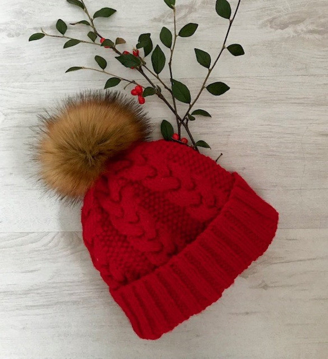 Ladies Fyne Shores Aran Worsted Braided Cable Hat Knitting Pattern - Etsy