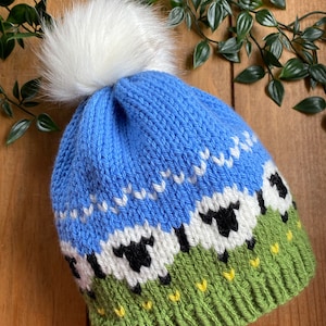 Fyne Flock of Sheep Hat Knitting Pattern Baby Toddler, Child, Teenager ...