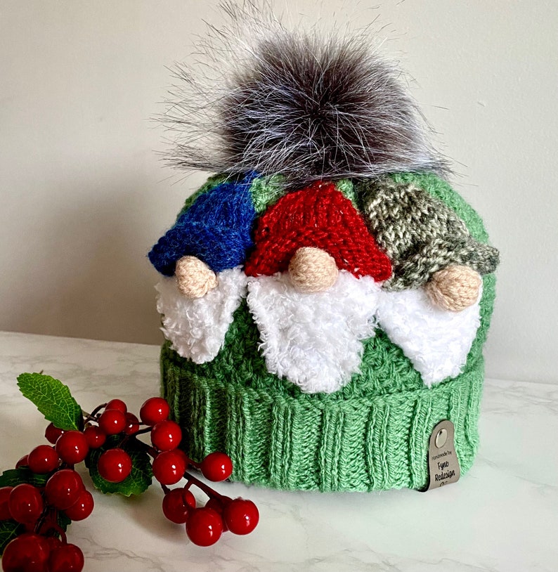 Ladies Gnome Gonk Hat Knitting Pattern Suitable for Aran Worsted Yarn ...