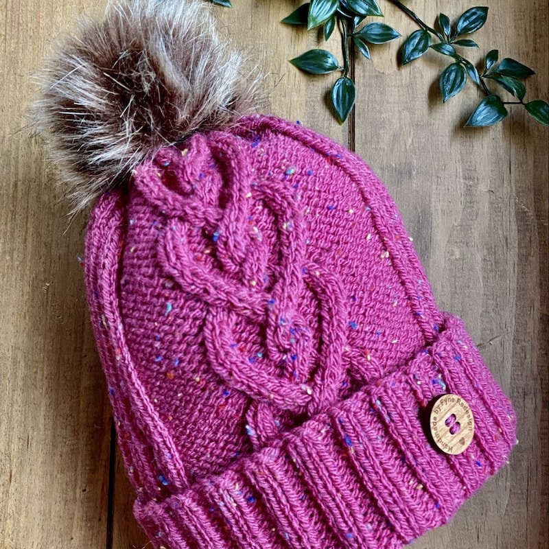 Knit Heart Pattern Hat - Etsy