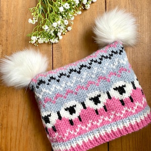 Fyne Scandi Sheep Hat Knitting Pattern Toddler Child and Adult Sizes - Etsy