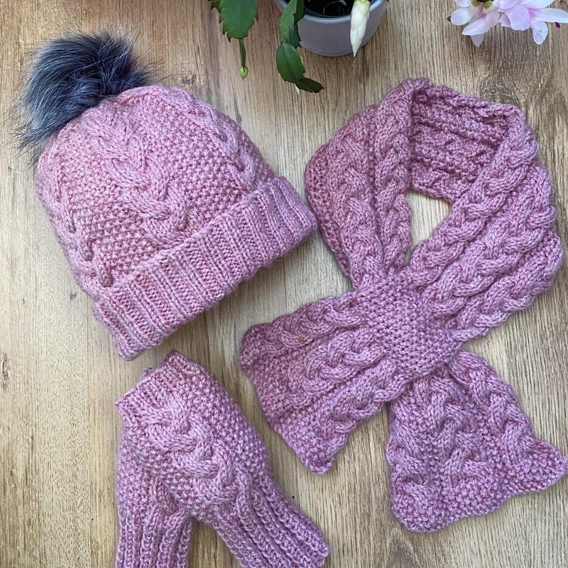 Aran Scarf Set Pattern - Etsy